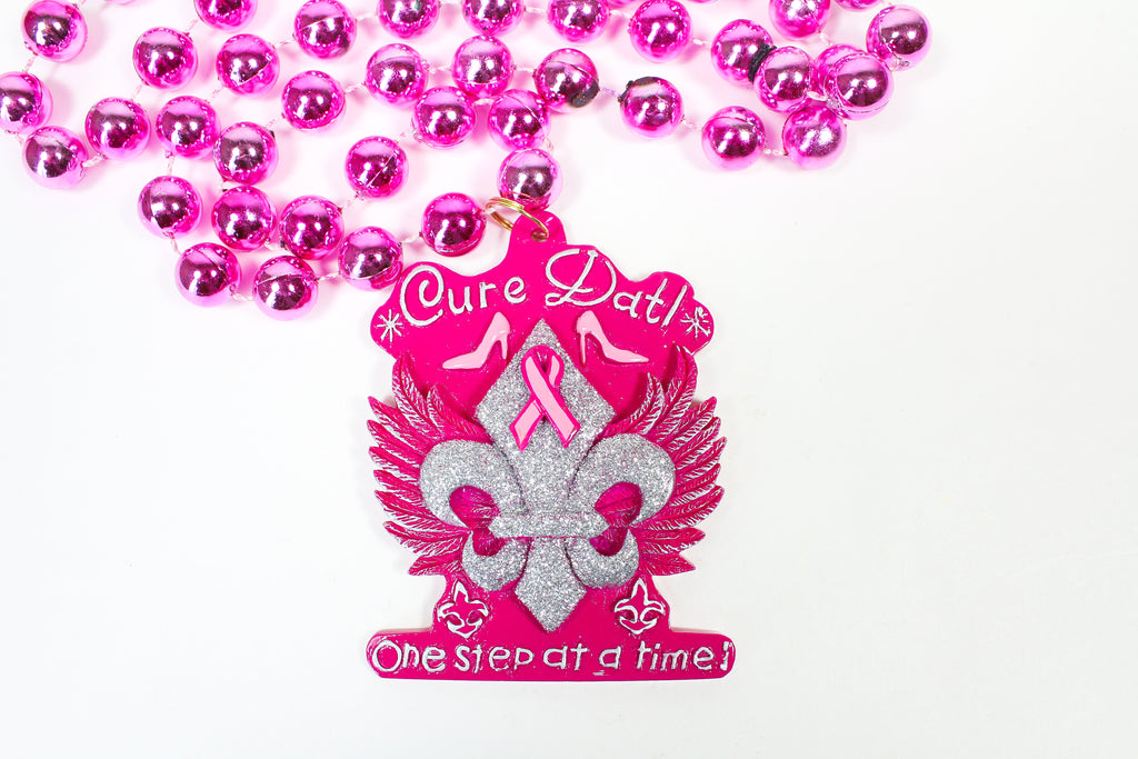 Cure Dat Breast Cancer Awareness Specialty Bead - Mardi Gras Creations