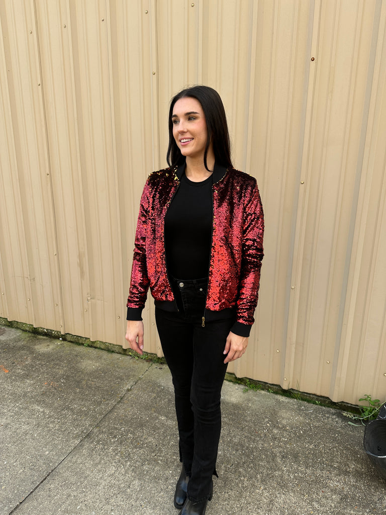 Sequin Jacket Red and Gold Adult Classic